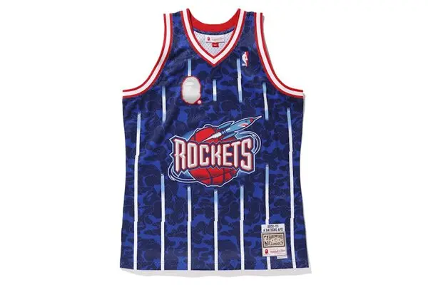 A BATHING APE X Mitchell & Ness Rockets Basketball Jersey