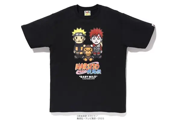 A BATHING APE X Naruto Milo #7 Tee Shirt - Black