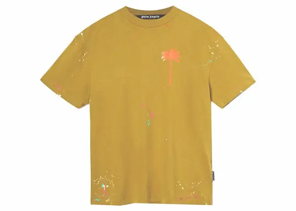 Palm Angels Palm Tree Painted T-shirt - Brown/orange