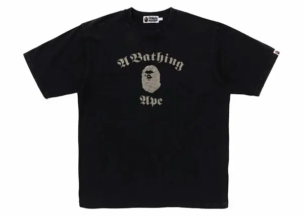 A BATHING APE Overdye Relaxed Fit Tee Shirt - Black