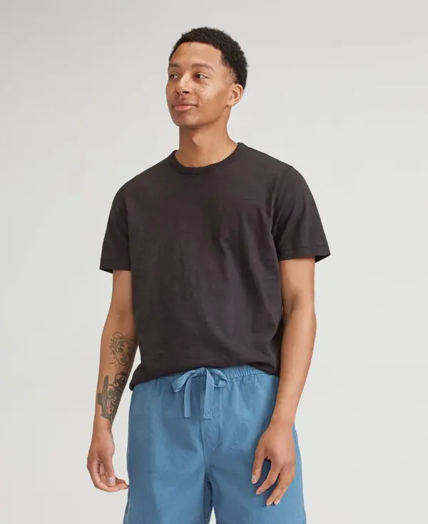 Everlane Cotton Slub Crew Neck Tshirt - Black