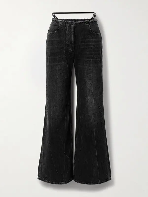 Givenchy Distressed Low-rise Wide-leg Jeans