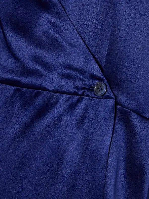 Ralph Lauren Aniyah Belted Silk-satin Midi Wrap Dress - Blue