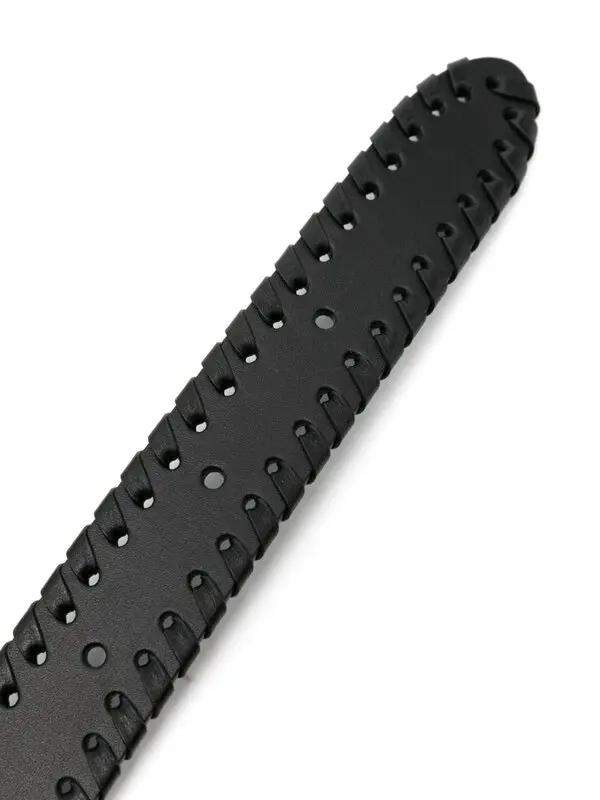 Chloé Whipstitch Leather Belt - Black | Editorialist display picture 3