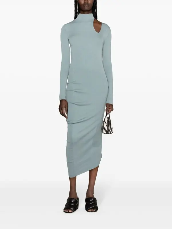 Fendi Asymmetric Cut-Out Midi Dress - Blue | Editorialist
