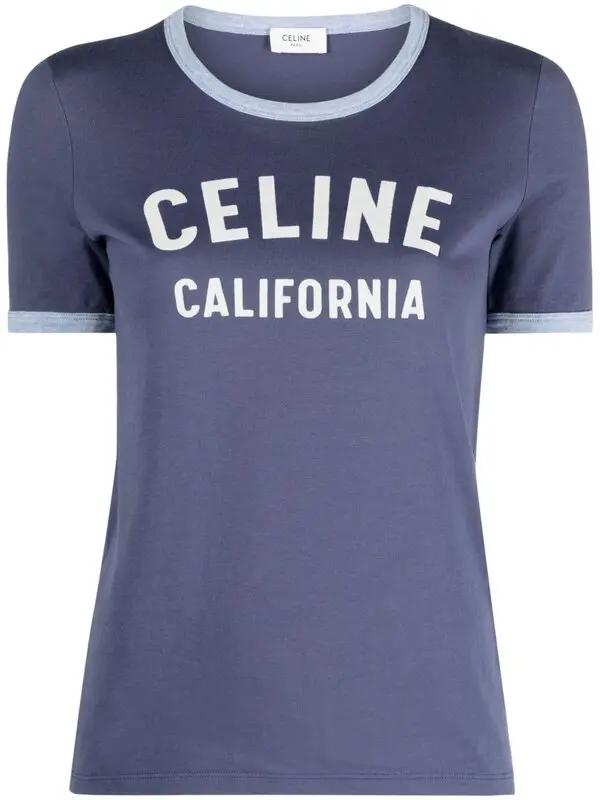 Celine California 70'S Cotton T-Shirt - Blue | Editorialist