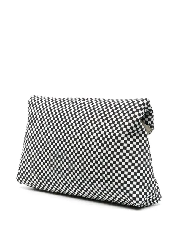 Dries Van Noten And White Checkered Clutch Bag