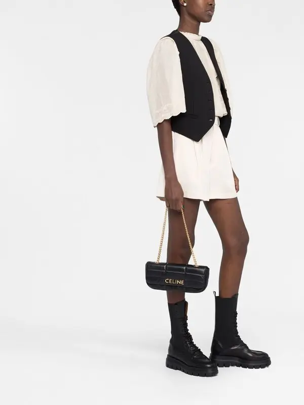 Celine Logo Plaque Shoulder Bag