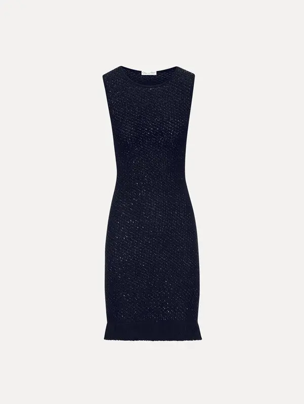Oscar De La Renta Sequin Tweed Mini Dress