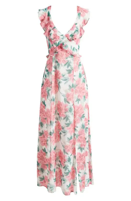 Lulus Sensational Spring Floral Maxi Dress