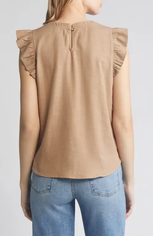 Wit & Wisdom Ruffle Sleeve Top - Peanut Butter