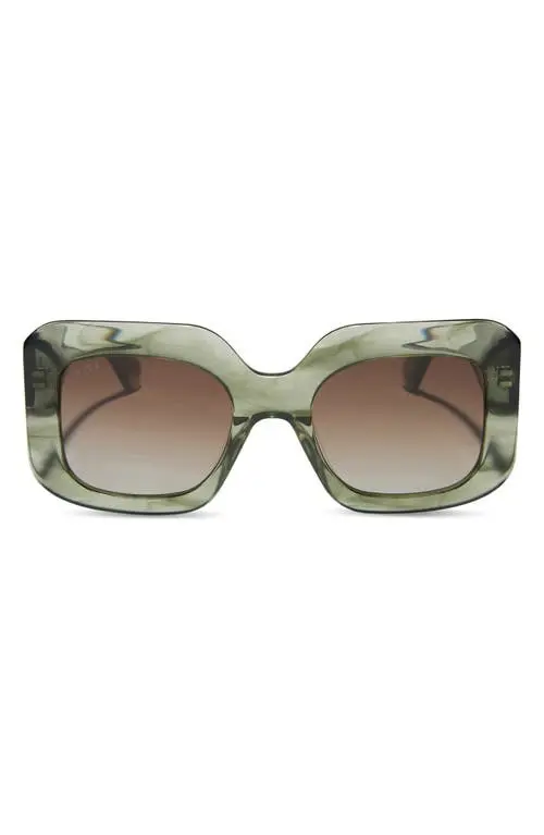 DIFF Eyewear Giada Polarized Square Sunglasses - Cool Matcha / Brown Gradient