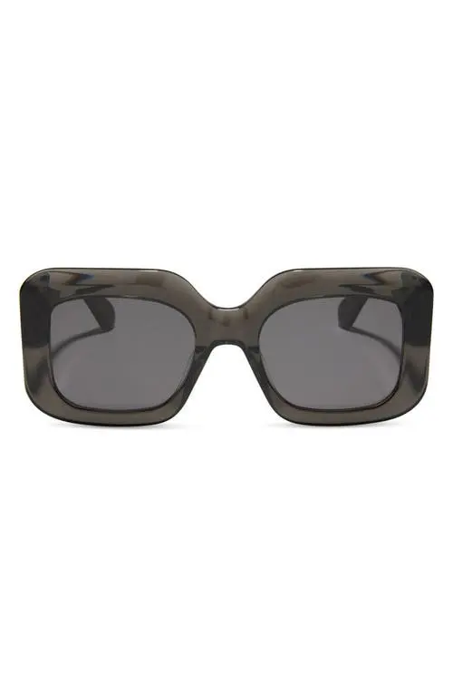DIFF Eyewear Giada Polarized Square Sunglasses - Smoke Crystal/grey