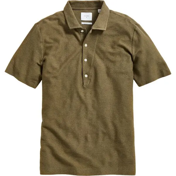 Billy Reid Hemp & Cotton Knit Polo - Olive