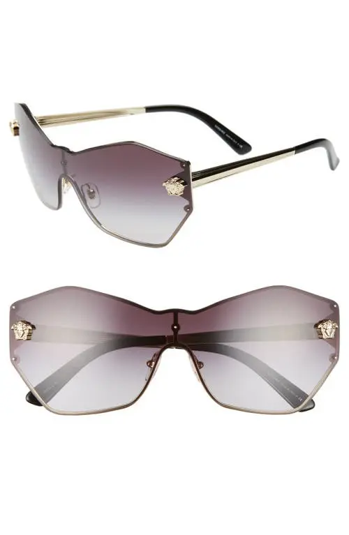Versace Gradient Shield Sunglasses - Gold Grey