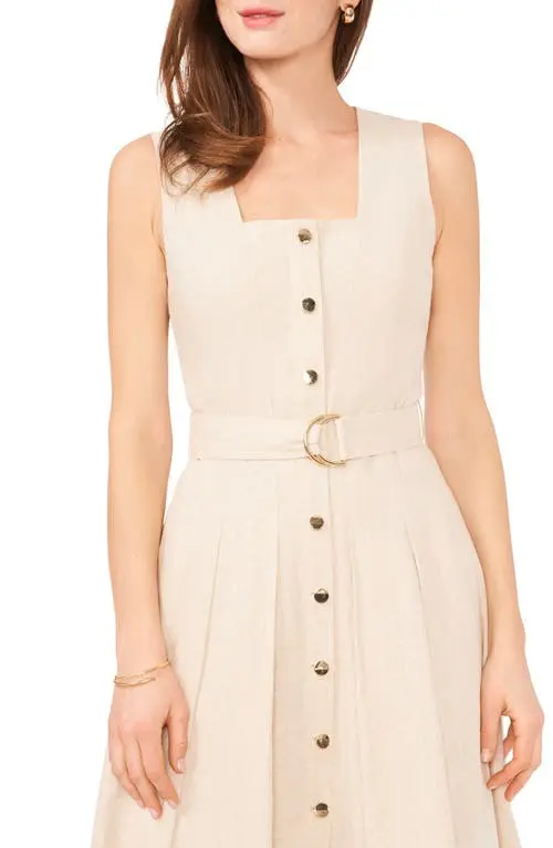Halogen Belted A-line Linen-blend Sundress