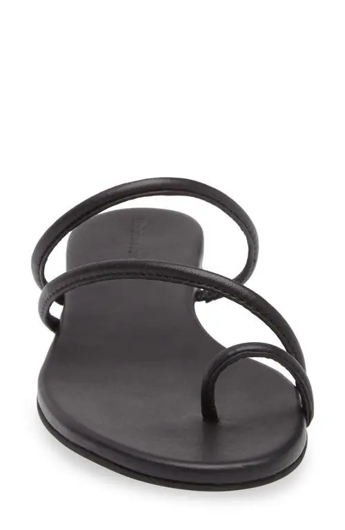 REFORMATION Ludo Toe Ring Strappy Slide Sandal - Black