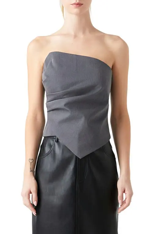 GREY LAB Drape Corset Top - Grey