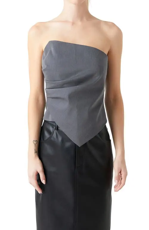 GREY LAB Drape Corset Top - Grey