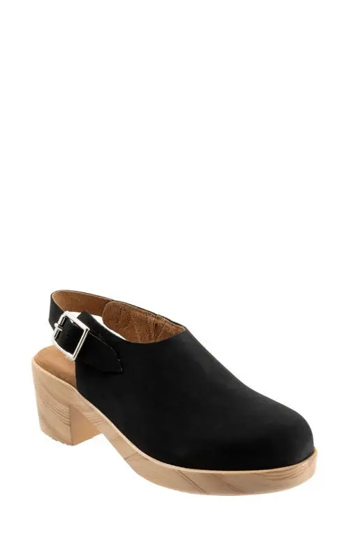 Softwalk Fairbanks Slingback Clog - Black Nubuck