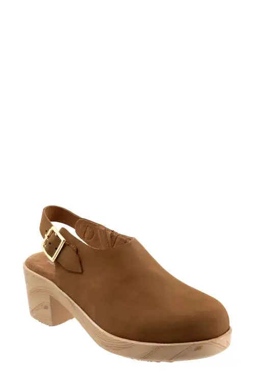 Softwalk Fairbanks Slingback Clog - Tan Nubuck