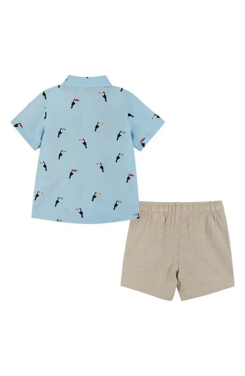 Andy & Evan Button-up Shirt And Shorts Set