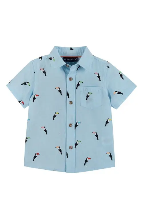 Andy & Evan Button-up Shirt And Shorts Set