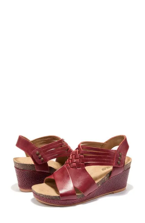 HALSA FOOTWEAR Gianna Wedge Sandal - Dark Red