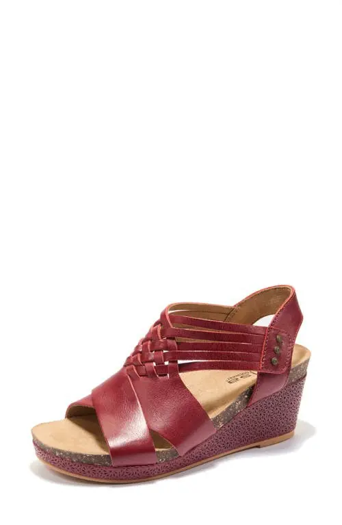HALSA FOOTWEAR Gianna Wedge Sandal - Dark Red