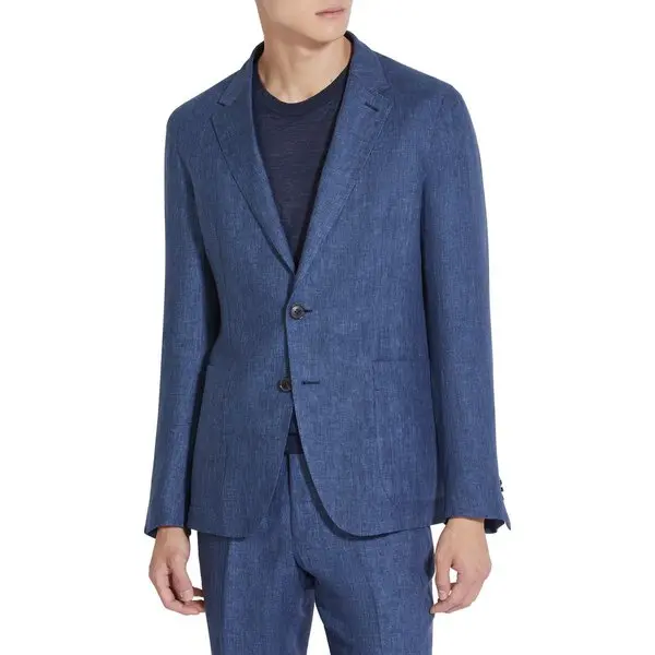 Zegna Oasi Linen Sport Coat - Blu Ciano
