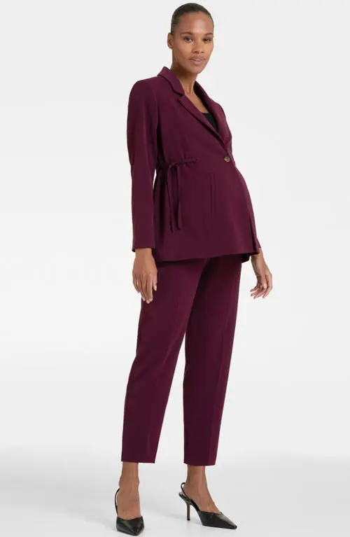 Seraphine Tailored Maternity Blazer - Plum