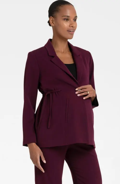 Seraphine Tailored Maternity Blazer - Plum