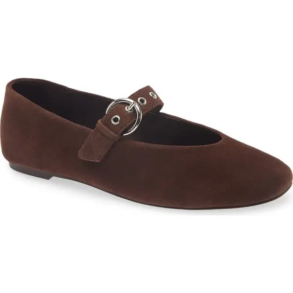 REFORMATION Bethany Ballet Flat - Espresso Suede