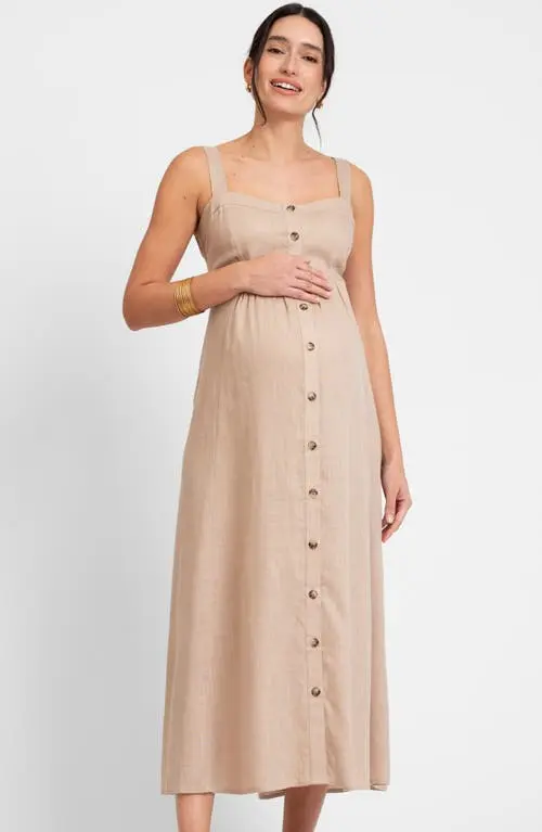 Seraphine Button-front Maternity/nursing Midi Sundress