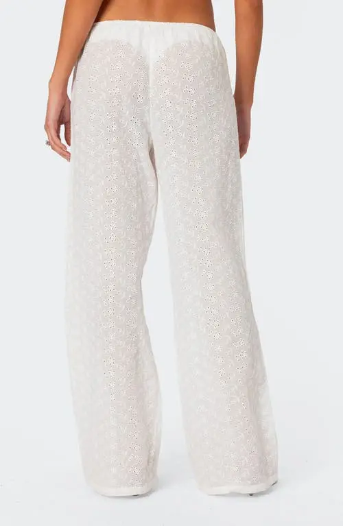 EDIKTED Miracle Eyelet Cover-up Pants