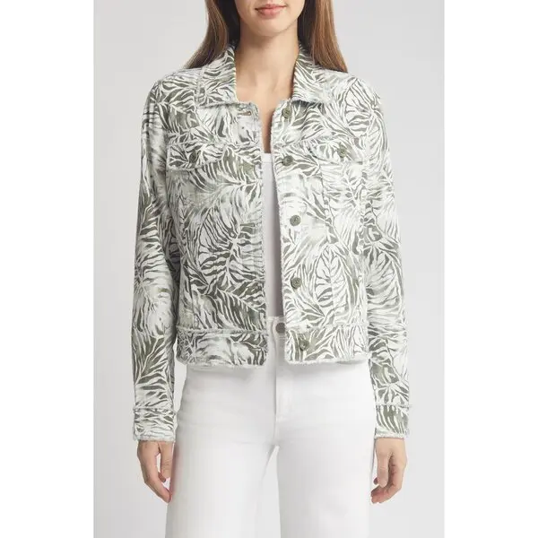 Tommy Bahama Linen Tropical Print Trucker Jacket