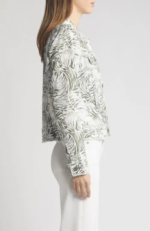 Tommy Bahama Linen Tropical Print Trucker Jacket