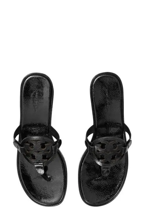 Tory Burch Miller Platform Wedge Flip Flop - Perfect Black Patent