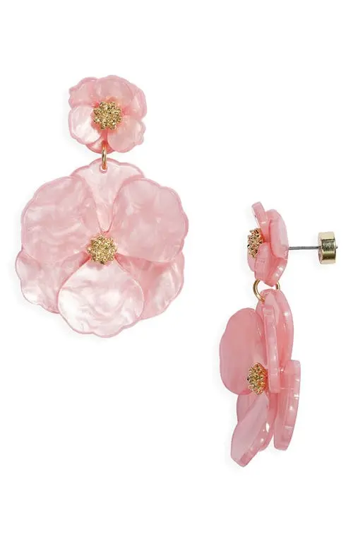 Nordstrom Pansy Drop Earrings - Blush- Gold
