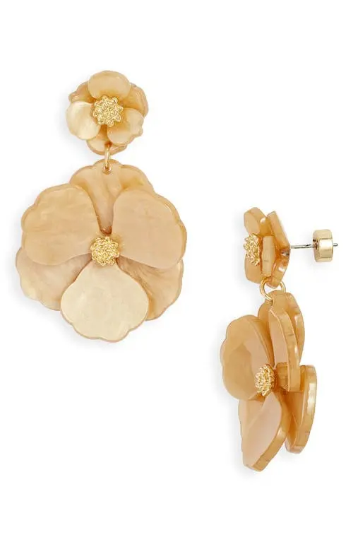 Nordstrom Pansy Drop Earrings - Champagne- Gold