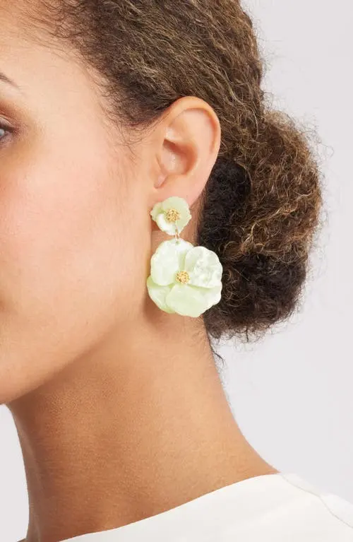 Nordstrom Pansy Drop Earrings - Pistachio- Gold