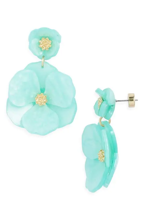 Nordstrom Pansy Drop Earrings - Seafoam- Gold