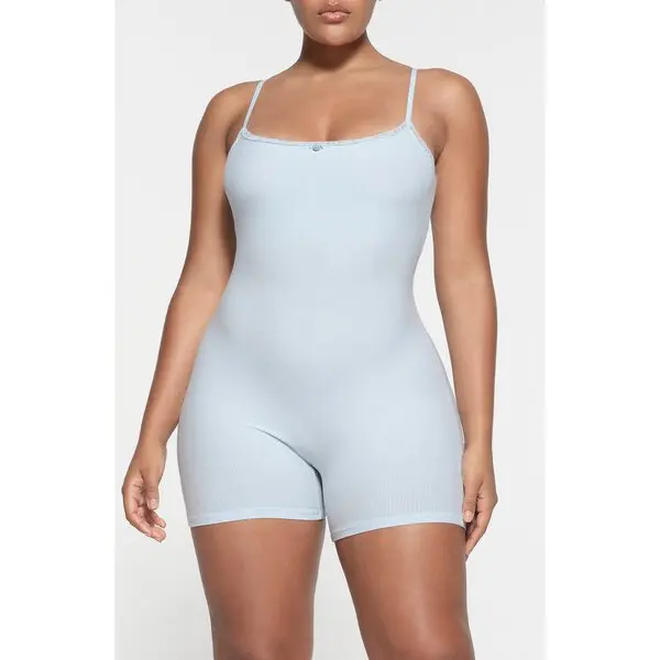 SKIMS Soft Lounge Lace Romper - Celeste