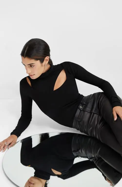 MARCELLA Dahlia Cutout Turtleneck Top
