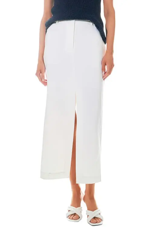 GREY LAB Front Slit Maxi Skirt - White