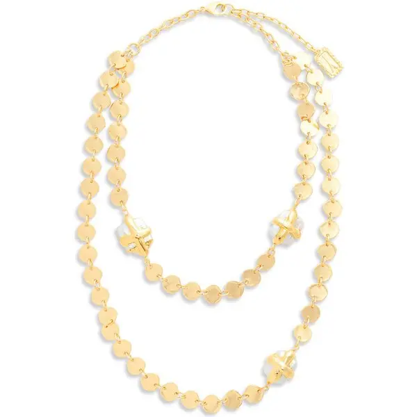 KARINE SULTAN Mini Coin & Pearl Layered Necklace - Gold