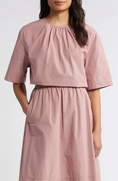 MELLODAY Shirred Neck Woven Top