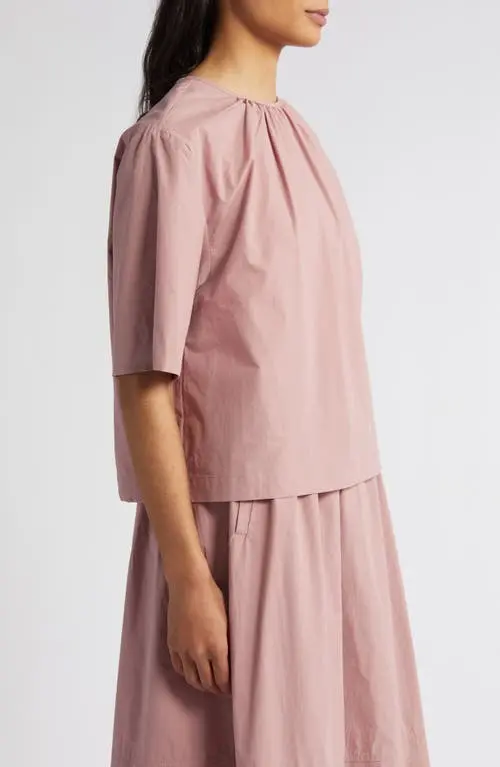 MELLODAY Shirred Neck Woven Top