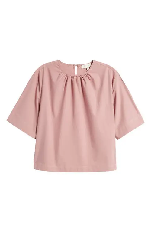 MELLODAY Shirred Neck Woven Top