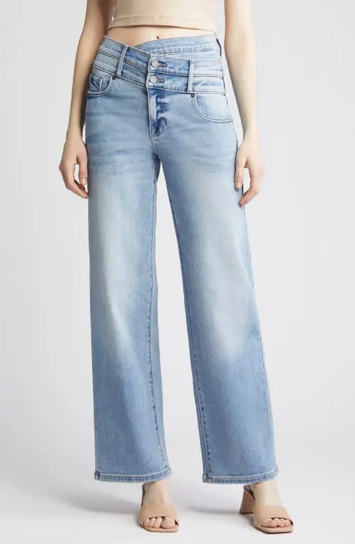 HIDDEN JEANS Double Crossover High-waist Wide-leg Jeans